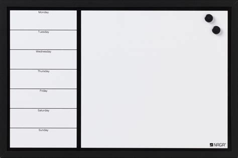 NAGA Magnetisk Whiteboard Ugetavle 60x40cm Engelsk Lomax