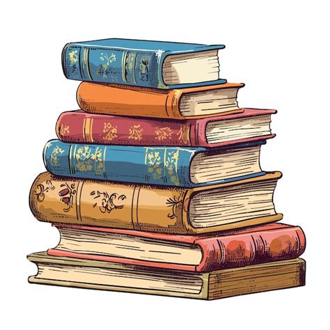 Premium Vector Hand Drawn Stack Of Books