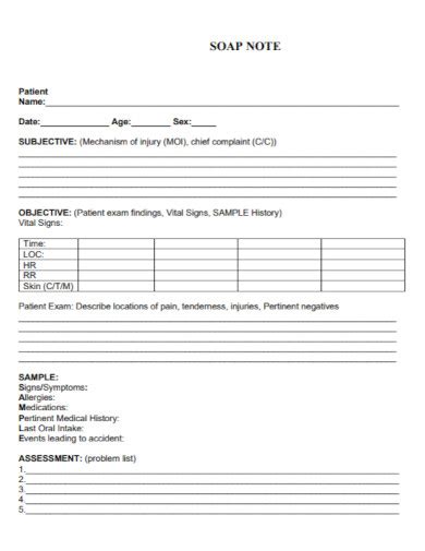 Soap Chart Template