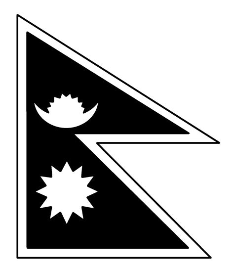 Black And White Flag Of Nepal Clipart Nepal