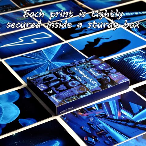 Buy Juwute Neon Wall Collage Kit Aesthetic Pictures Blue Aesthetic