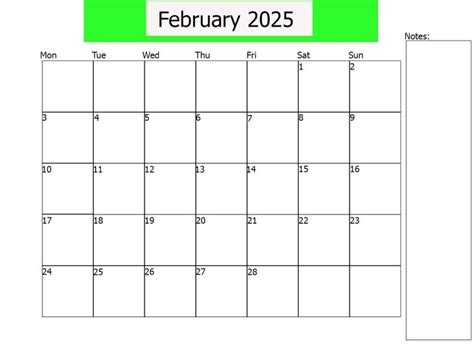 Calendario Febrero 2025 Imprimible Calendario Febrero 2025 Imprimible