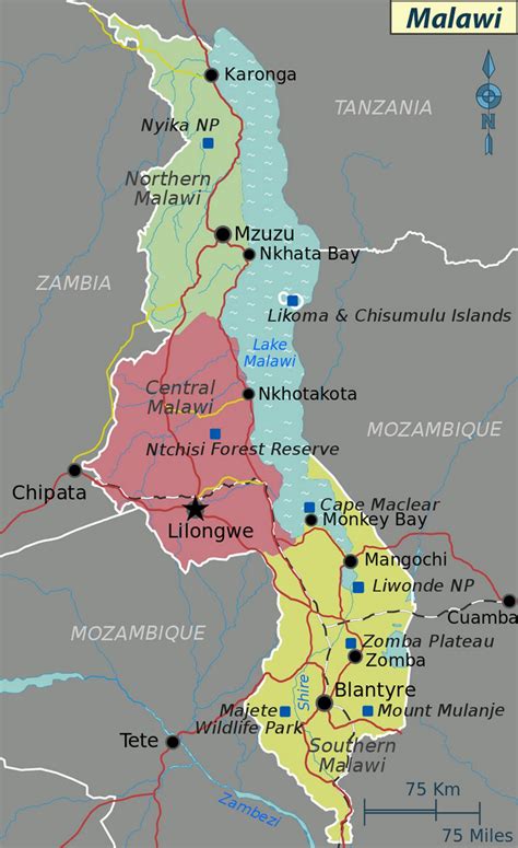 Malawi Carte Carte De Malawi