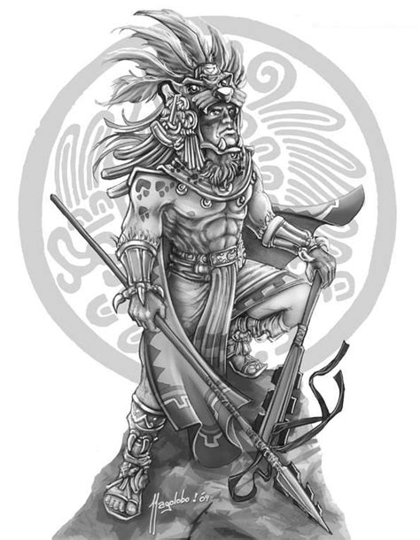 Azteca Warrior Aztec Tattoo Aztec Tattoo Designs Aztec Warrior