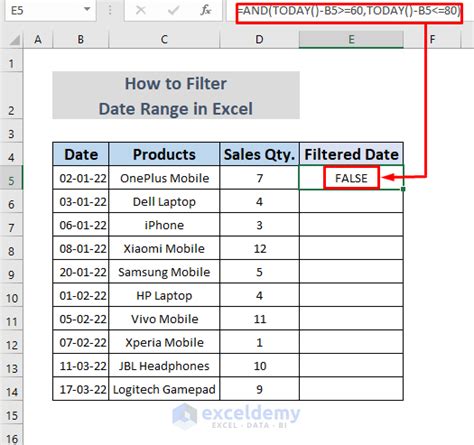 How To Filter Date Range In Excel 5 Easy Methods