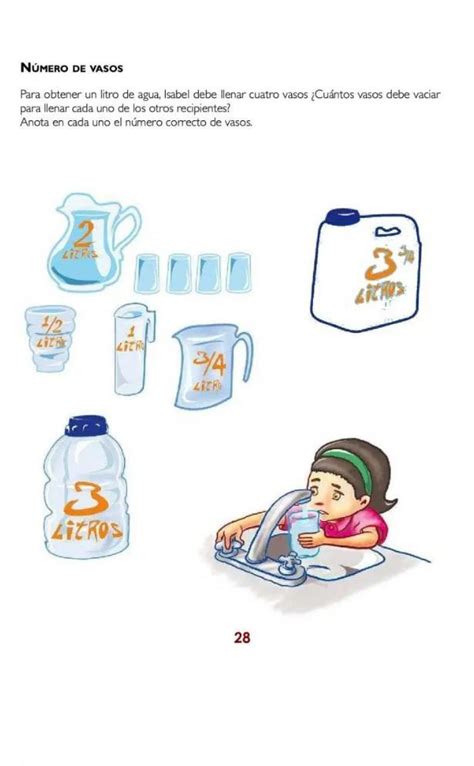 NÚMERO DE VASOS Para obtener un litro de agua Isabel debe llenar