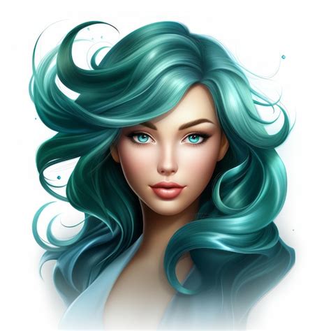 Premium AI Image An Illustration Of A Beautiful Woman With Blue Hair
