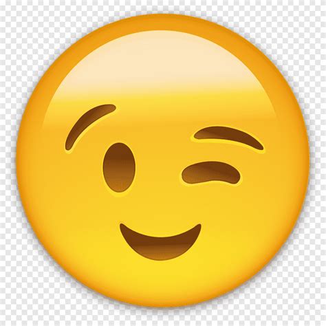 Ilustrasi Emoji Kuning Smiley Emoticon Wink WhatsApp Senyum Emoji