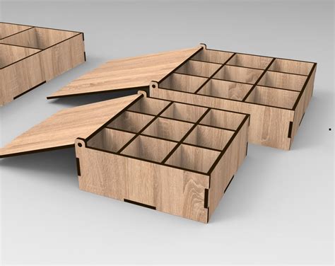 Different Size With Flip Up Lid Boxes Laser Cut Svg Files Storage