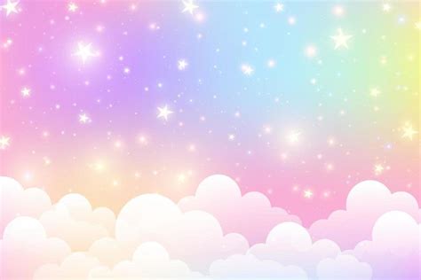 Cloudy Sky Background Unicorn Fantasy Pastel Galaxy Rainbow Cute