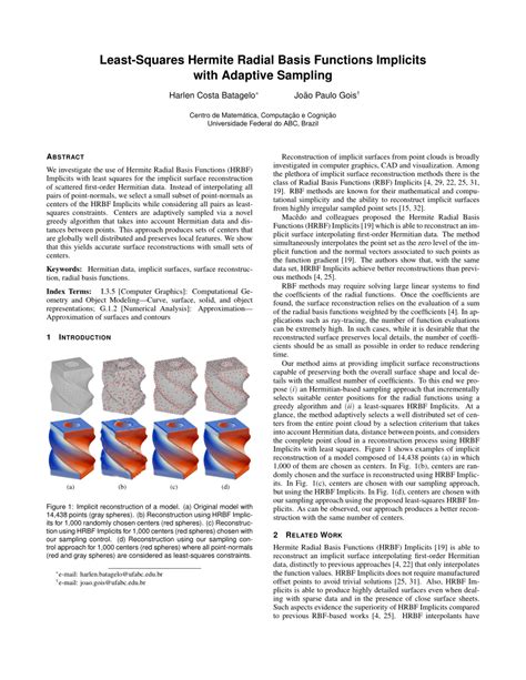 pdf least squares hermite radial basis functions implicits with adaptive sampling
