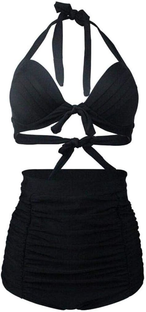 Conjunto De Dos Piezas con Pajarita Negra Traje De Baño para Mujer