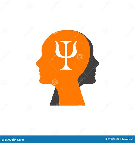 Letter Psi And Two Profiles Psychology Logo Psychologist Icon