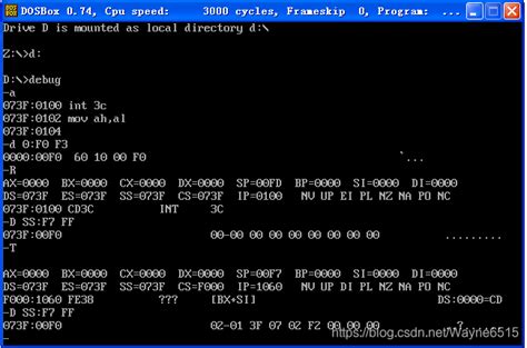 dos汇编练习 5 ——debug指令篇 汇编语言g命令 csdn博客