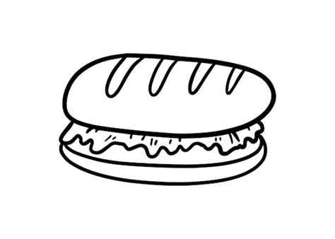 Bun Sandwich Lechuga Pan Comida Desayuno Vector Premium