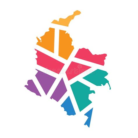 Colorido Mapa Pol Tico De Colombia Con Capas Claramente Separadas