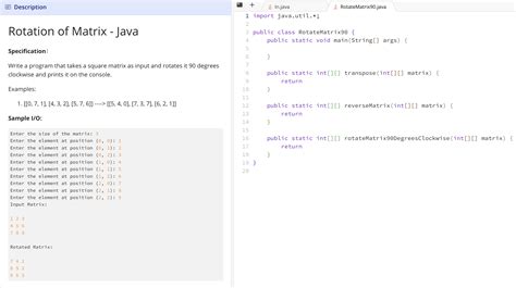 solved description rotatematrix90 java rotation of matrix