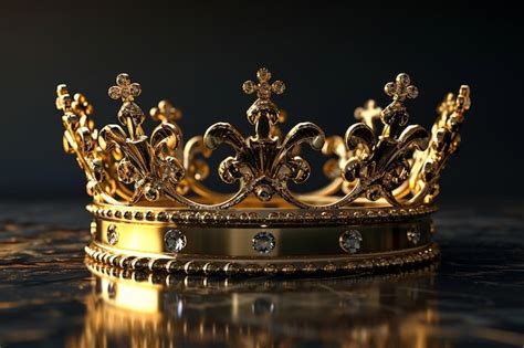 Premium Photo Realistic Golden Crown For King Or Queen