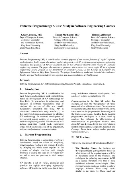 extreme programming from an engineering economics