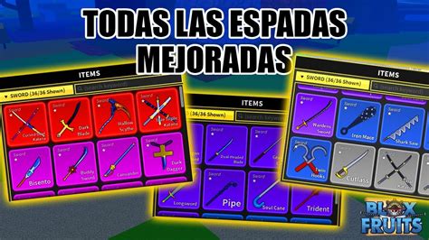 Mejoro Todas Las Espadas En Blox Fruits Roblox Youtube