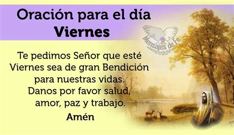 Oración para el día Viernes Mensajes de Fe