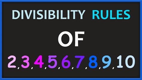 Divisibility Rules Of With Examples