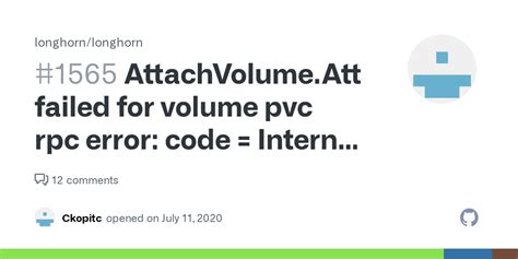 attachvolume attach failed for volume pvc rpc error code internal desc bad response