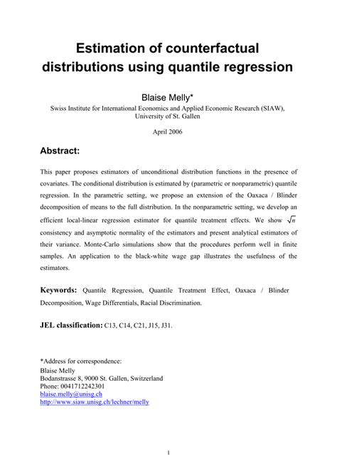 pdf estimation of counterfactual distributions using quantile regression