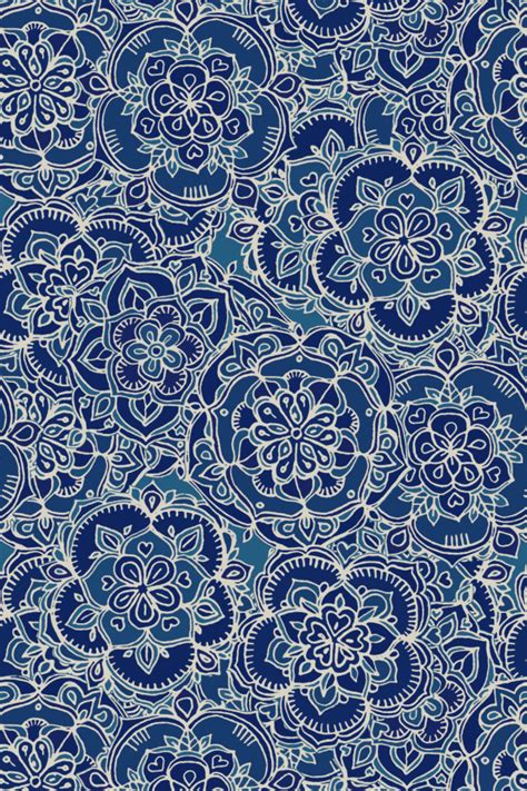 A Zentangle Doodle Pattern In Indigo Blue Navy By Micklyn Le