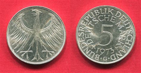 Bundesrepublik Deutschland 5 DM Silber Kursmünze 1973 G Silberadler
