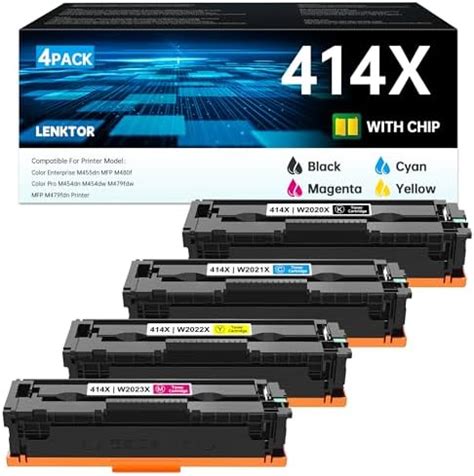 414A Toner Cartridges 4 Pack With Chip Replacement For HP 414A 414X