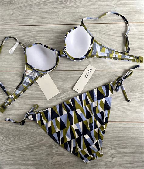 NEU Esprit Bikini Set Größe 36 Cup 70 B Push Up Bügel Träger Trend