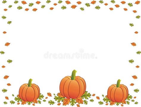 Fall Leaves And Pumpkin Border Stock Illustration Illustration Of