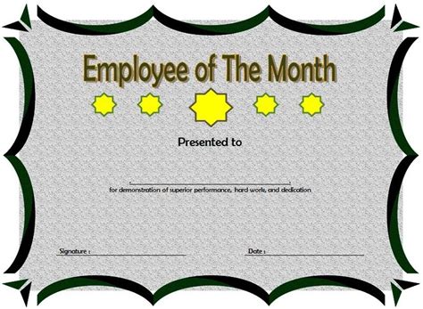 Employee Of The Month Certificate Template Word Free 2 Pertaining To