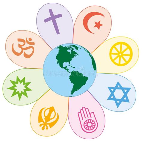 Nueve Símbolos De Las Religiones Del Mundo Y De Los Grupos Religiosos