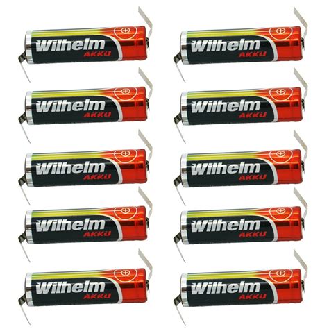 10 x Lithium Ionen Akku Wilhelm 3 7 V LÖTFAHNE Z Form 800 mAh Typ 145