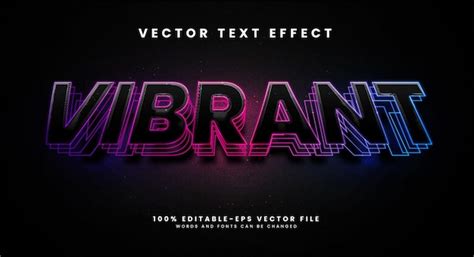 Premium Vector Vibrant Editable Text Style Effect With Neon Light Themes