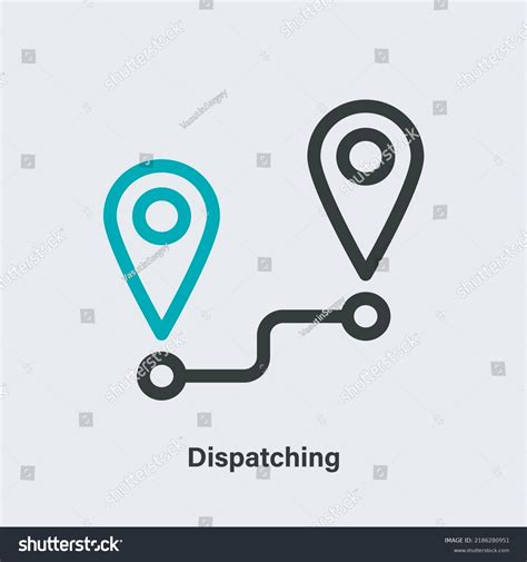 Dispatching Linear Two Colored Isolated Vector Stock Vector Royalty