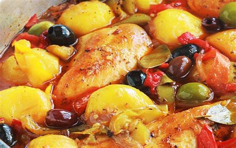 Recette Poulet Aux Poivrons Pommes De Terre Oignons Olives