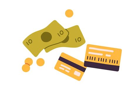 Premium Vector Bank Credit Cards Dollar Banknotes And Coins Paper