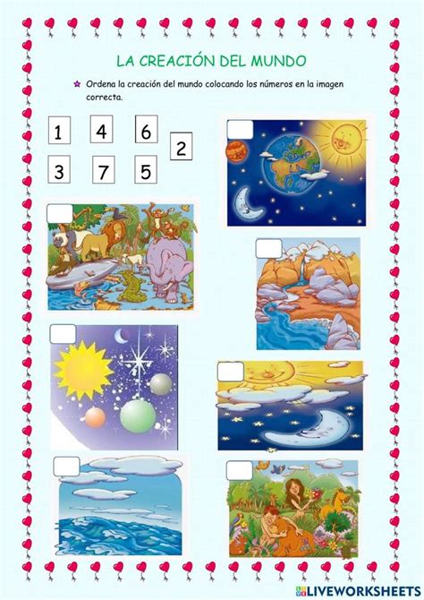 La creación del mundo worksheet Creacion del mundo Creacion de dios