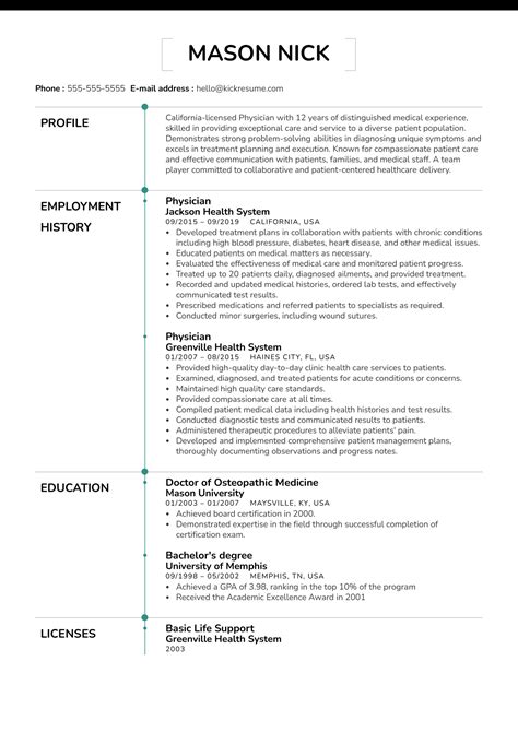 Physician Cv Templates