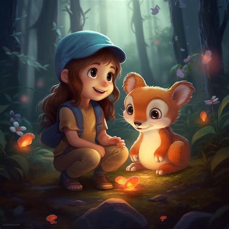 Un Lindo Personaje De Dibujos Animados Foto Premium