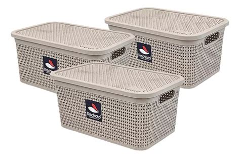 Set Cajas Organizadoras Pack Simil Rattan Mediana Lts Cuotas