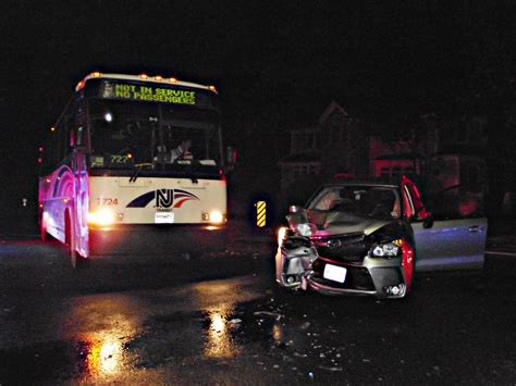 NJ Transit Bus And Vehicle Collide At The Intersection Of West Glen