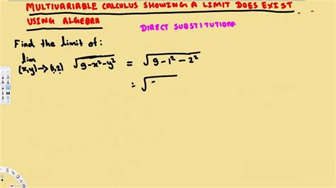 multivariable limit how to show a limit exists direct substitution vector calculus
