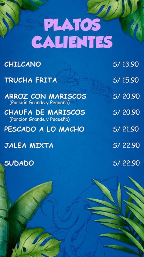 Carta Del Restaurante Nitos Al Paso Cajamarca