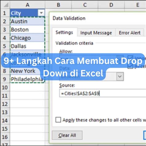 9 Langkah Cara Membuat Drop Down Di Excel