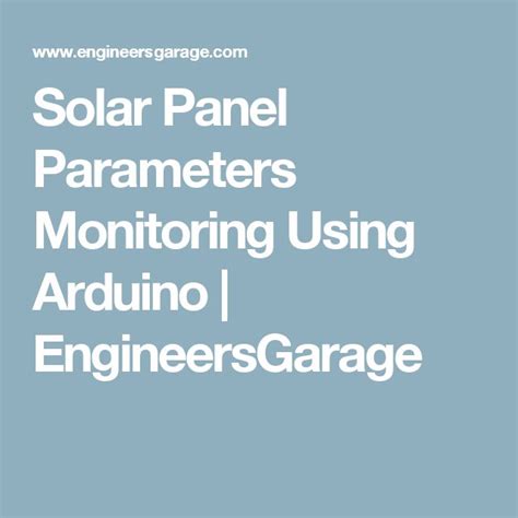solar panel parameters monitoring using arduino