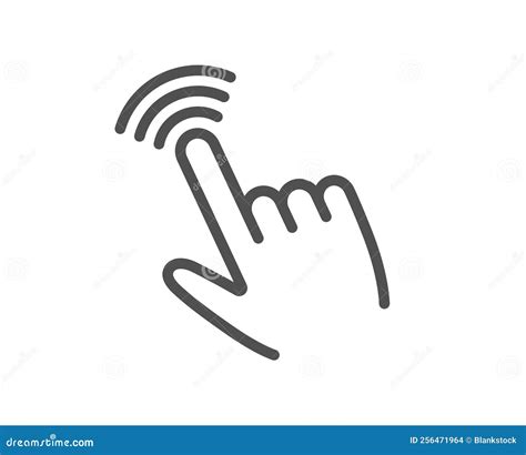 Hand Cursor Line Icon Click Action Sign Vector Stock Vector